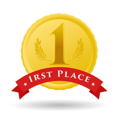 Number one first place winner ribbons and badges Vector Image