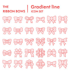 Ribbon bows thin line icon set knot symbols Vector Image