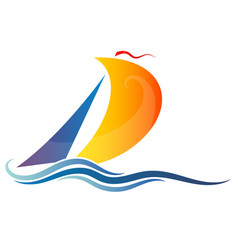 Sail boat premium icon Royalty Free Vector Image