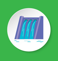 Hydroelectric station icon in flat style Vector Image