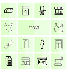 15 front icons Royalty Free Vector Image - VectorStock