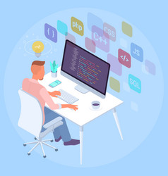 Programmer at work Royalty Free Vector Image - VectorStock