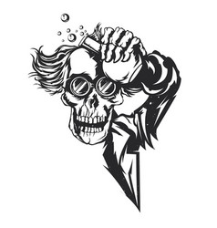 Hand devils skull and heart Royalty Free Vector Image