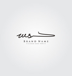 Initial letter ws logo - simple business logo Vector Image