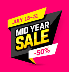 Mid year sale paper banner design template Vector Image