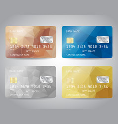 Realistic detailed credit cards set Royalty Free Vector