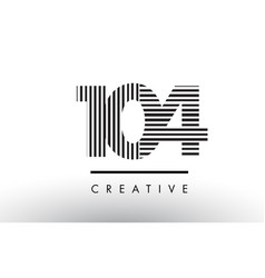 Creative number 104 logo with leading lines Vector Image