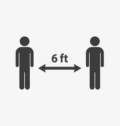 Two meters distance between people sign Royalty Free Vector
