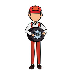 Auto mechanic cartoon service Royalty Free Vector Image