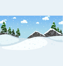 Background scene with snow in field Royalty Free Vector
