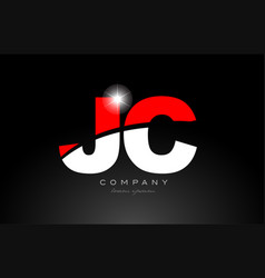 Alphabet letter jc j c black and white logo icon Vector Image