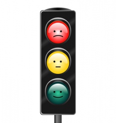 Red yellow and green smileys Royalty Free Vector Image