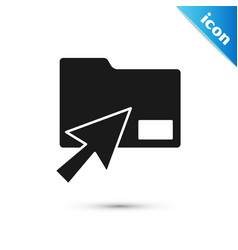White cursor click document folder icon isolated Vector Image