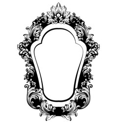 Baroque mirror round frame french luxury Vector Image