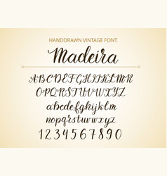 Handdrawn script font brush style texture Vector Image