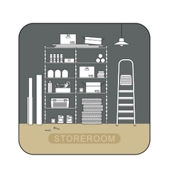 Storeroom interior with brickwall Royalty Free Vector Image