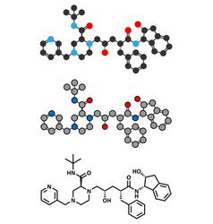 Indinavir hiv drug molecule belongs to protease Vector Image