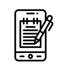 Note taking app icon mobile application Royalty Free Vector