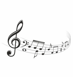 Musical notes with cats and birds Royalty Free Vector Image