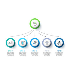 Flowchart infographic template with 6 steps Vector Image