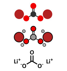 Lithium carbonate li2co3 bipolar disorder drug Vector Image