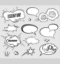 Comic speech bubbles and splashes set with Vector Image