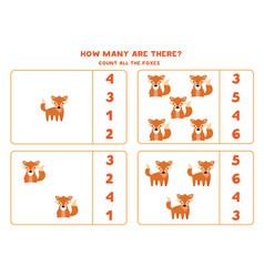 Counting game for kids how many wild animals are Vector Image