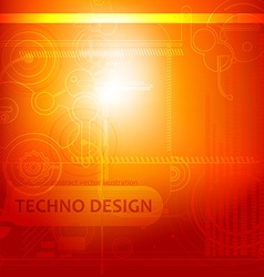 Orange techno background Royalty Free Vector Image