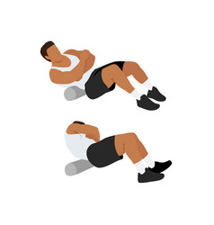 Man doing back extensionshyperextensions exercise Vector Image