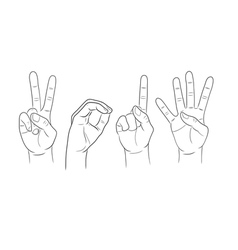 Sign language number 5 Royalty Free Vector Image