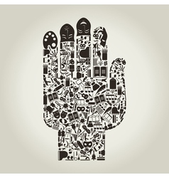 Hand with music notes Royalty Free Vector Image