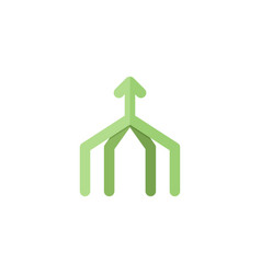 Merged arrow icon symbol isolated on white Vector Image