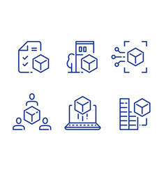 Bim building information modeling icons set Vector Image