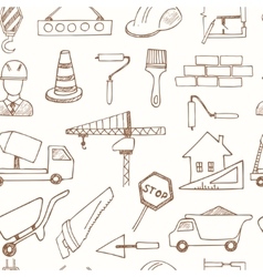 Seamless pattern hand drawn buildings Royalty Free Vector