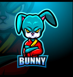 Rabbit mascot esport logo design Royalty Free Vector Image