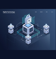 Concept of big data processing isometric data Vector Image