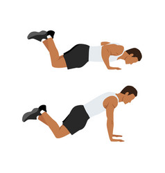 Modified knee push ups exercise Royalty Free Vector Image
