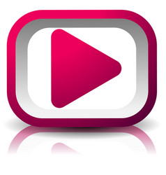 3d rectangular play button with shadow Royalty Free Vector