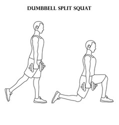Overhead split squat exercise strength workout Vector Image