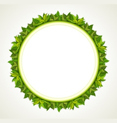 Round green frame with leaves Royalty Free Vector Image