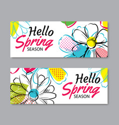 Spring sale banner template with colorful Vector Image