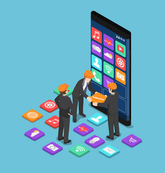 3d isometric user interface development Royalty Free Vector