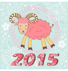 Calendar for 2015 year with a goat and Zodiac sign