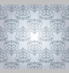 Silver damask wallpaper Royalty Free Vector Image