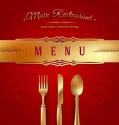 Menu with vintage cutlery Royalty Free Vector Image