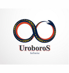 Snake eating its own tale uroboros snake in a Vector Image