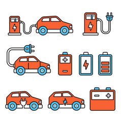 Phev icon plug-in hybrid electric vehicle Vector Image