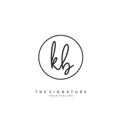 K b kb initial letter handwriting and signature Vector Image