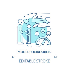 Model social skills concept icon Royalty Free Vector Image