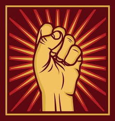 Soviet propaganda poster style fist Royalty Free Vector